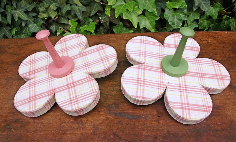 Flower Hook - Floral Girl’s Clothes Hanging Hook Made of Wood and ...