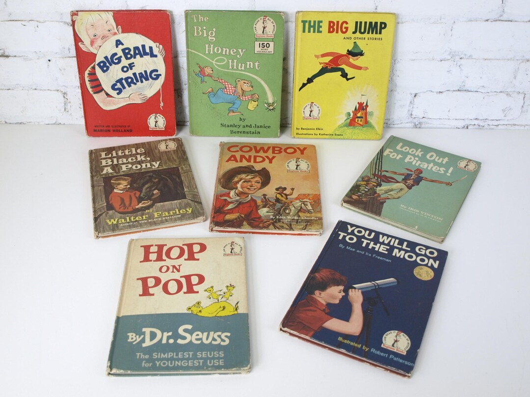 Mid Century Vintage Beginner Books, Early Readers Collection of 8 ...