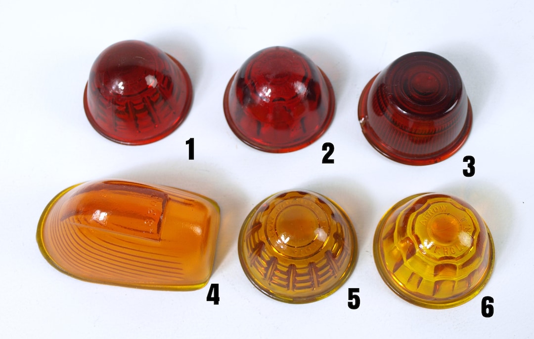 Vintage Red and Orange Glass Taillights - Car / Truck / Automobile Tail ...