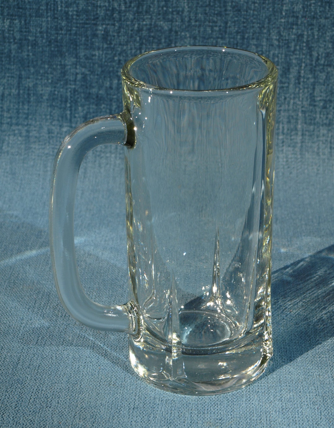 Stylish Tall and Narrow Clear Glass Beer Mug W Handle - 6" Tall X 2.75 ...