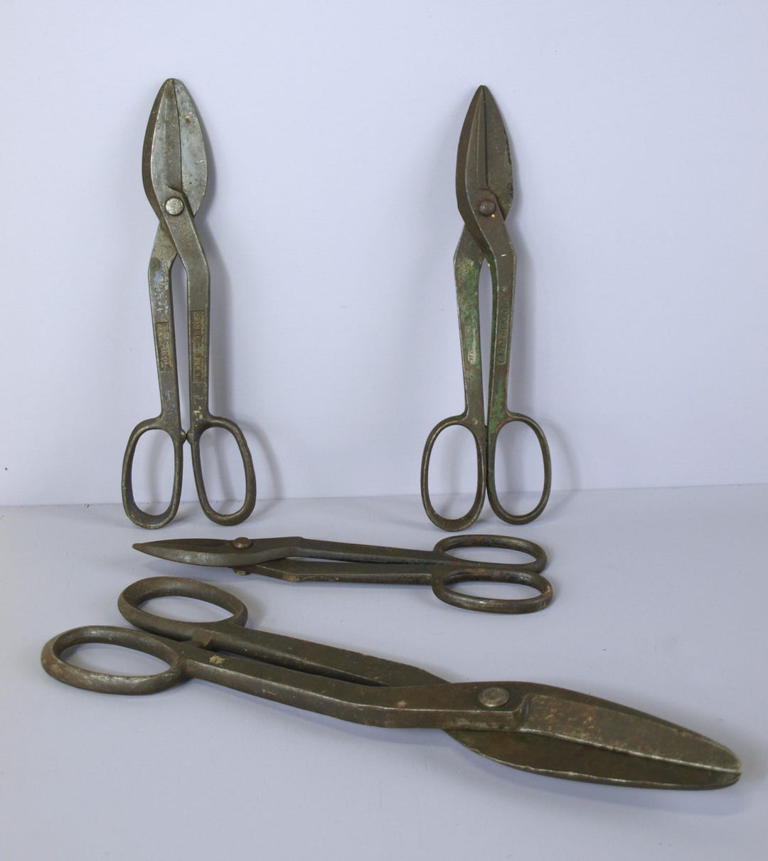 Vintage Tin Snips / Metal Shears Kraeuter 11" Blue Bird 12.75" Samson ...