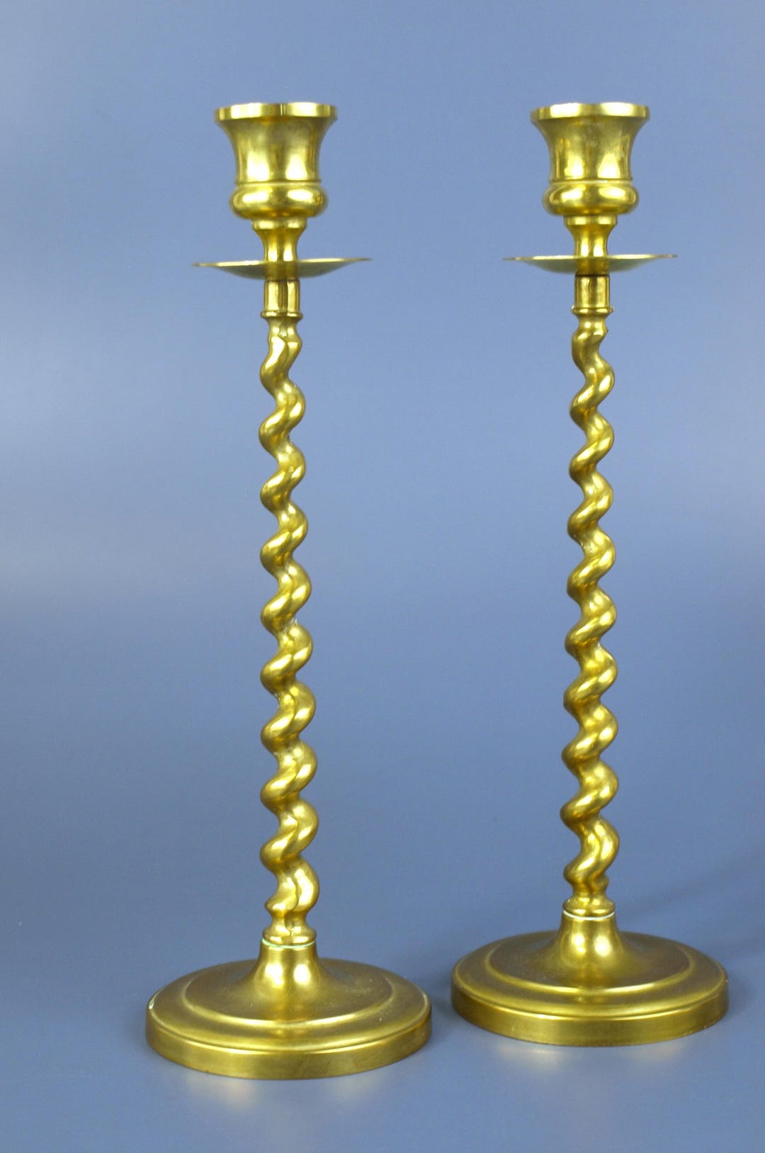 Vintage Solid Brass Candlestick Holders, 10.5" High | Includes 2 ...