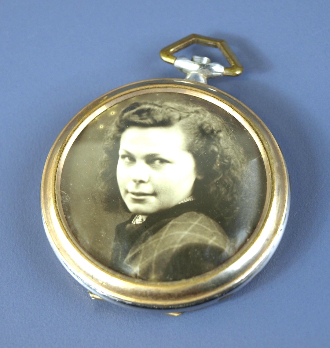 Vintage 2" Photo Locket With Chrome and Gold Plating Circa 1940's in ...