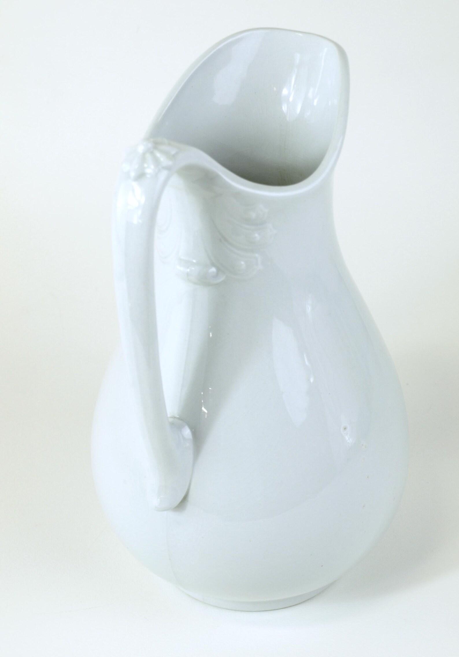 Large Antique White Stone China Pitcher by J.W. Pankhurst & Co. (1850 ...
