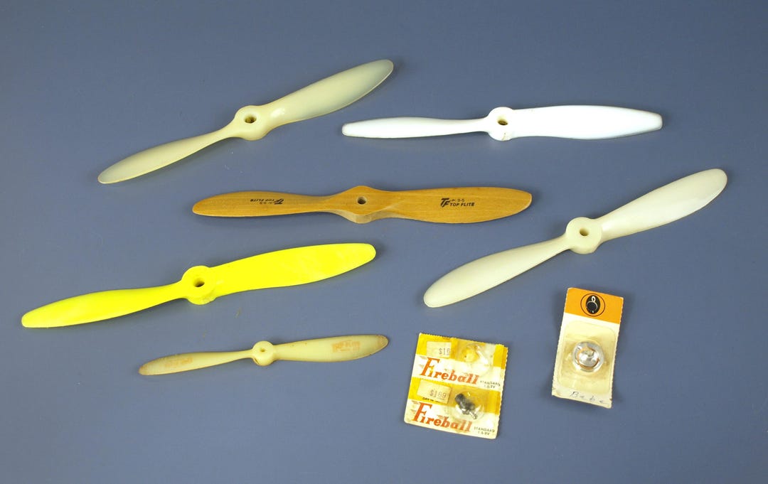 Vintage RC Airplane Propellers, Fireball Plug, and a Cox 302-1 Part ...