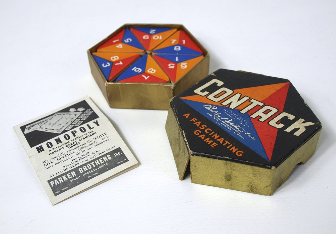 CONTACK, A Fascinating Game by Parker Brothers Inc., Copyright 1939 ...