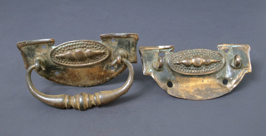 Antique Copper & Iron Drawer Pulls, Circa Early 1900's - Art Nouveau ...