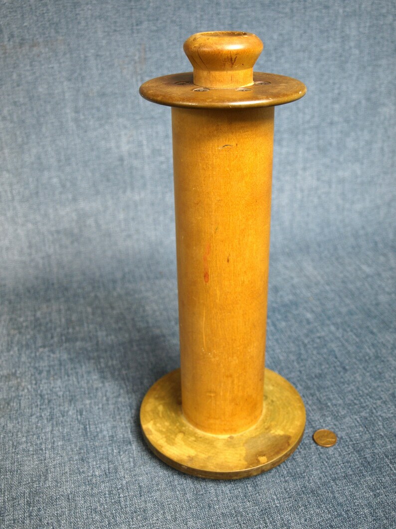 Vintage Industrial Wooden Bobbin Spindle Spool 12.25" Tall - Etsy