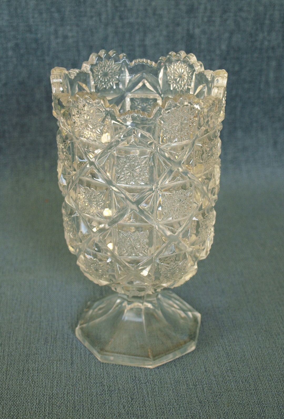 Antique EAPG Westmoreland Bridle Rosettes Aka Checkerboard Pedestal ...