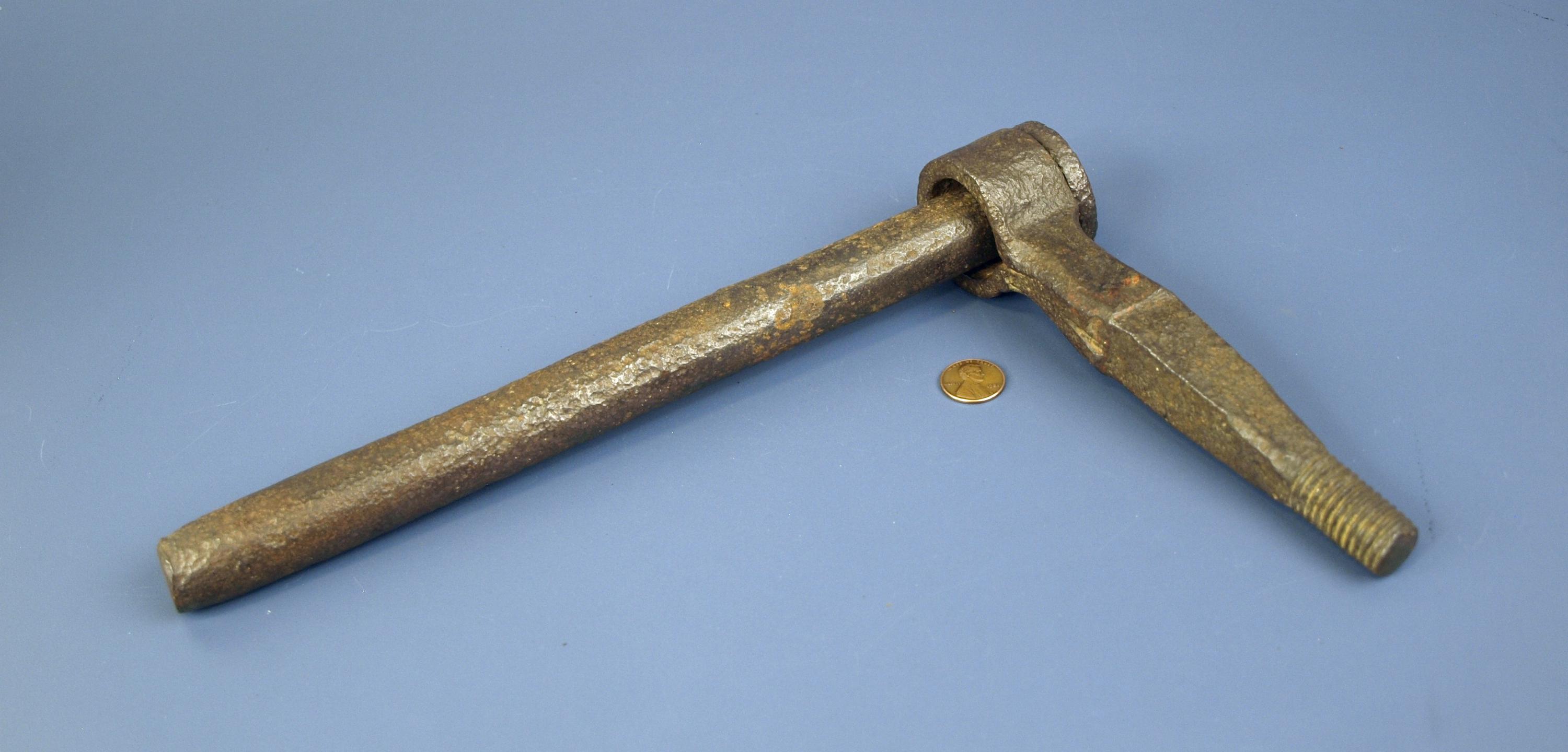 Antique Hand Forged Iron Loop Hinge Bolt and Large Spike Pin for Gate ...