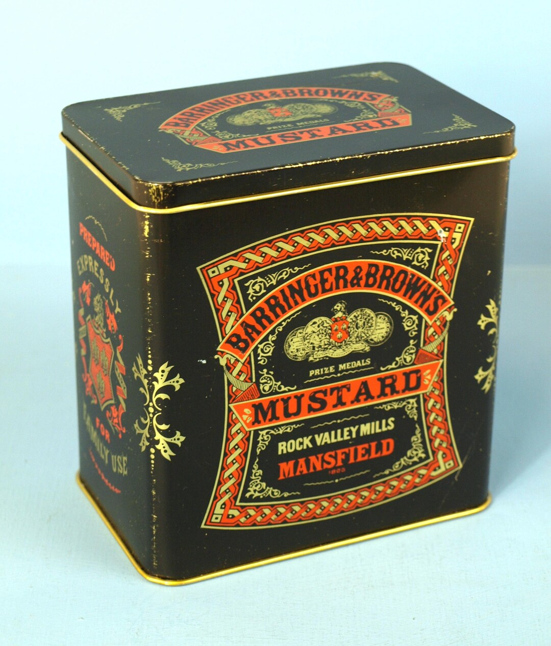 Vintage Tin W/ Hinged Lid, Barringer & Brown's Mustard - Decorative Tin ...