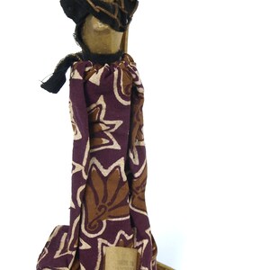 Vintage Indonesian Shadow Puppet Figure on Wooden Base - One Arm ...