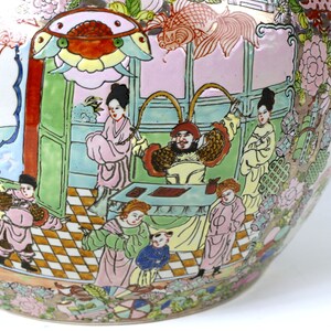 Vintage Chinese Famille Rose Mandarin Porcelain Fish Bowl / Jardinière ...