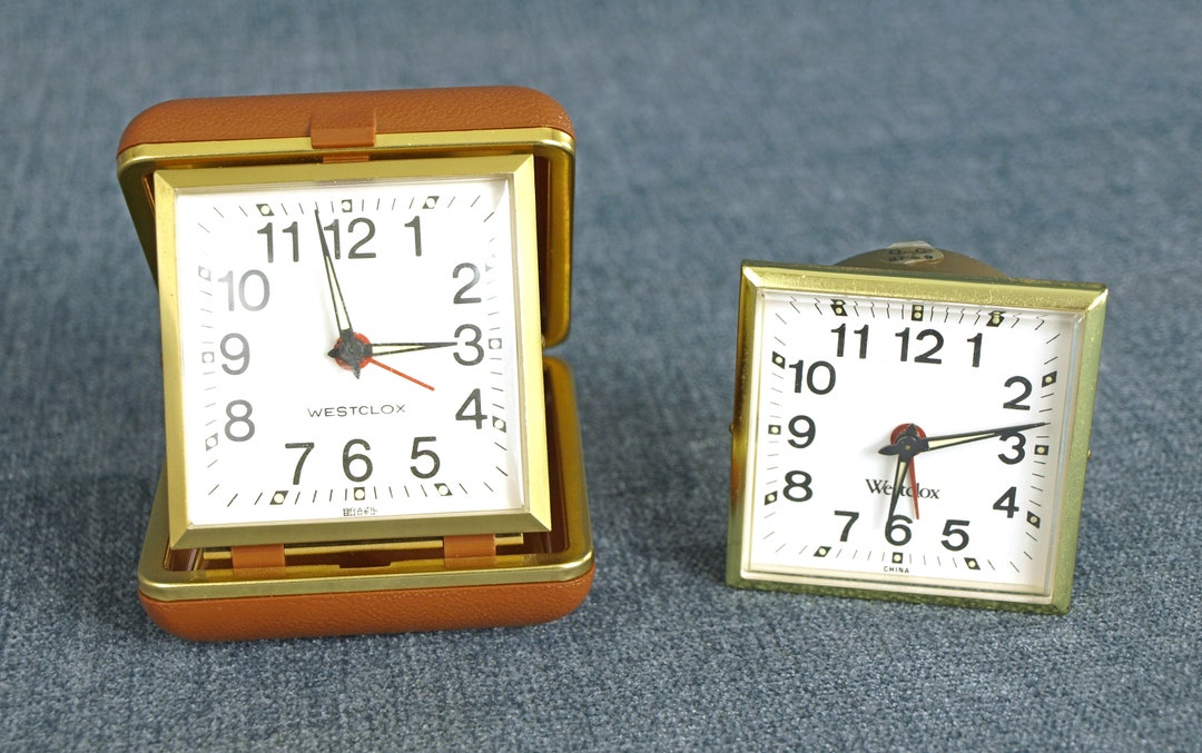 Vintage Westclox Mechanical Travel Alarm Clocks - Set of 2 - One in ...