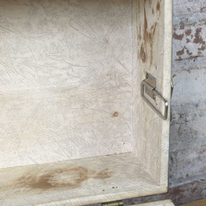 Vintage Blue Metal Doll Steamer Trunk or Case W/ Travel Decals, Circa ...