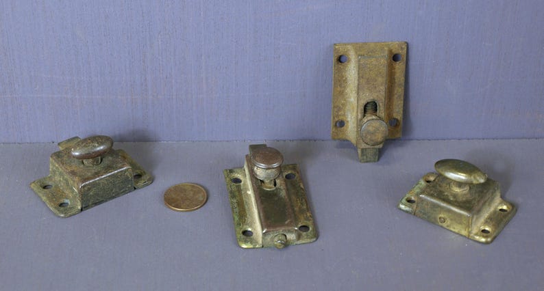 Vintage Spring Loaded Cabinet Door Latches (2) Long (2) Short, National ...