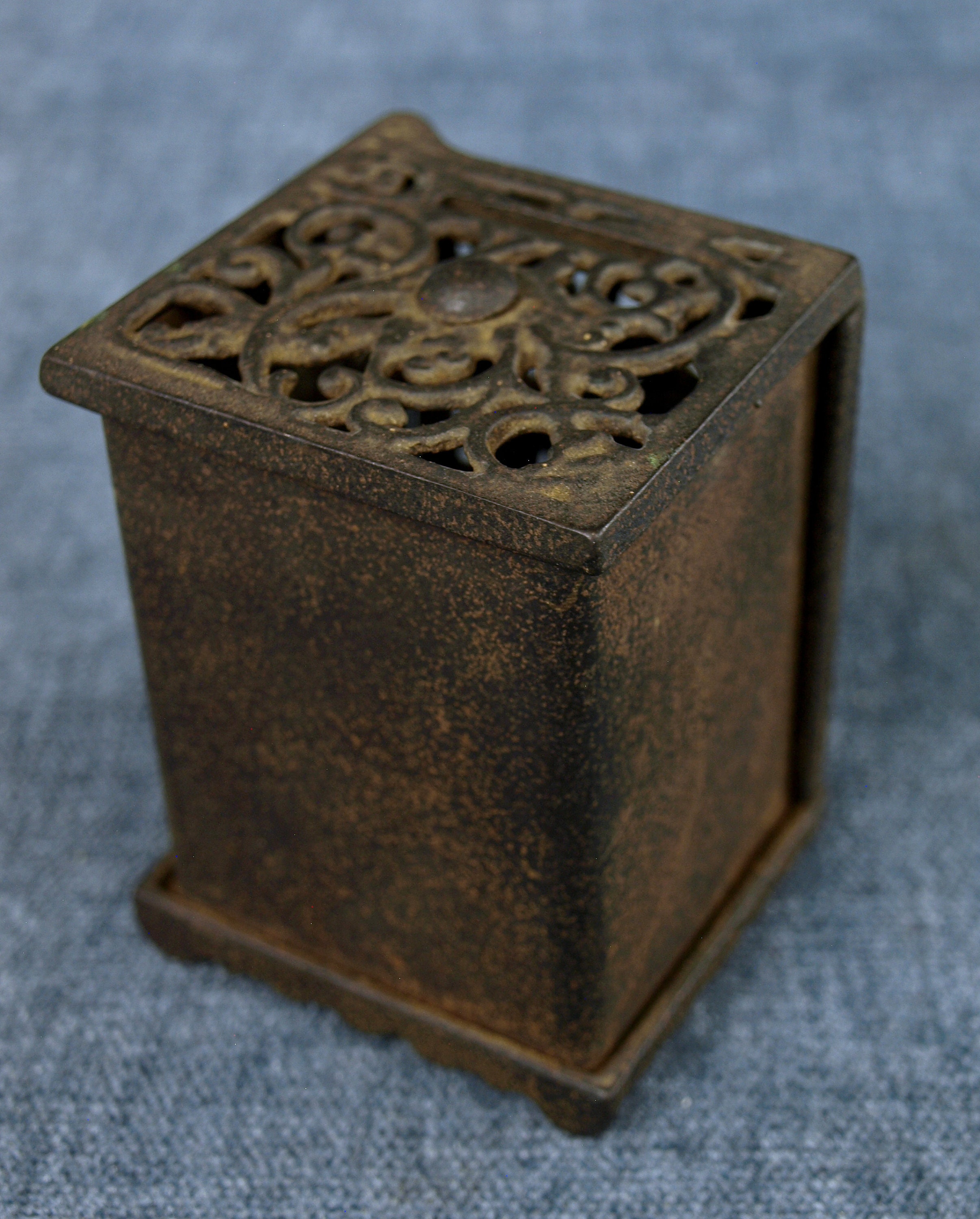 Antique Cast Iron Filigree Miniature Safe Coin Bank With - Etsy