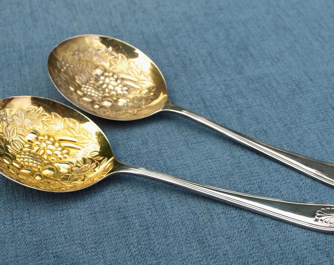 Vintage Sheffield England EPNS Silver Plate Serving Spoons With ...