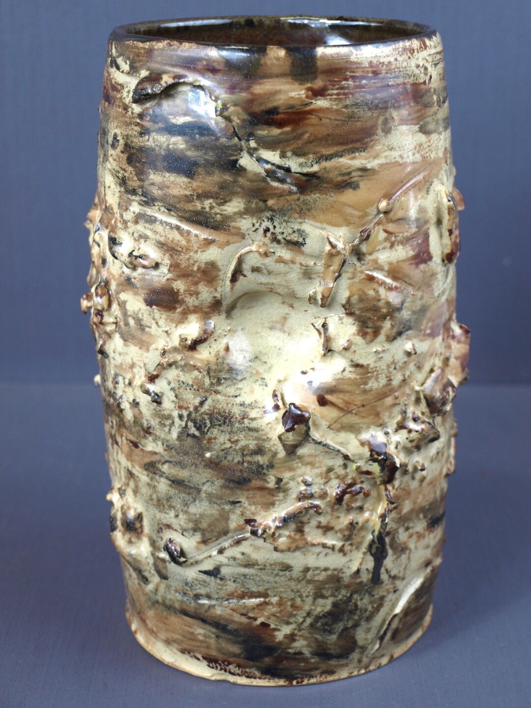 Vintage Handmade Pottery Birch Trunk Vase, Signed by the Artist - 8 1/8 ...