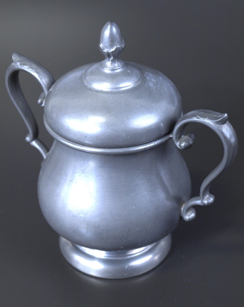 Vintage Preisner Pewter Hostess Set W/ Coffee Pot, Lidded Sugar Bowl ...