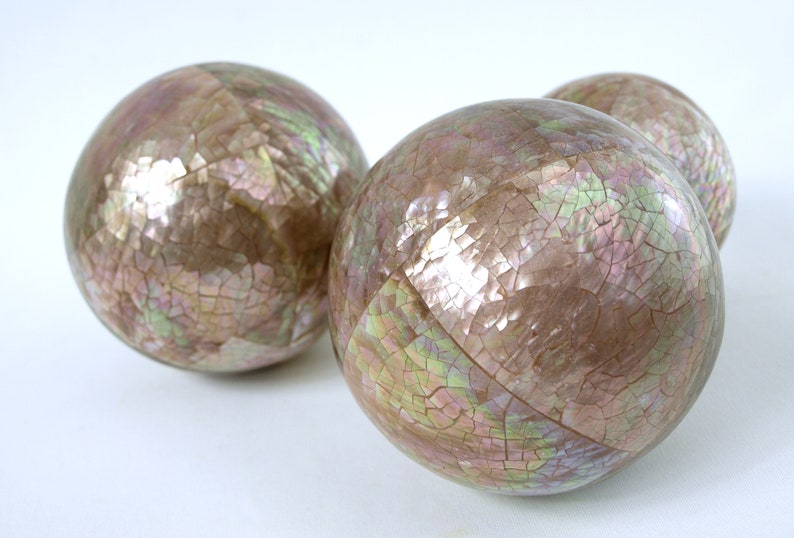 Pink Mother of Pearl Decorative Mosaic Shell Ball Ornaments - Etsy