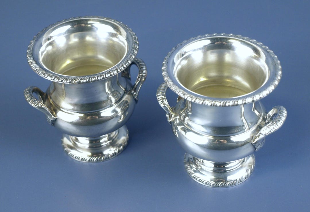 Mid Century Sheffield Silver Plated Cigarette or Toothpick Holders ...