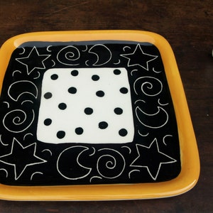 Robin Spear Pottery Moons and Stars Ceramic Mug and Plate in Black ...