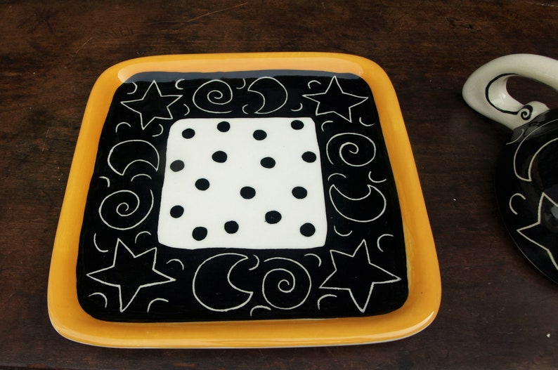 Robin Spear Pottery Moons and Stars Ceramic Mug and Plate in - Etsy