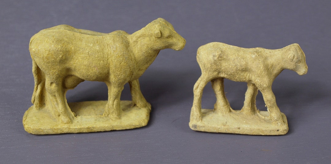 Vintage Farm Animal Miniatures, Cow & Calf, Circa 1930's - Unbranded ...