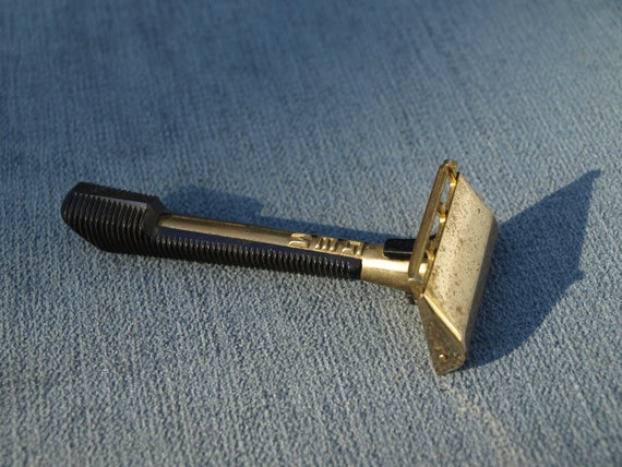 Vintage Gem Men's Shaving Push Button Safety Razor Brass | Etsy