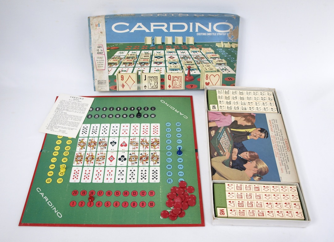 Vintage Cardino Exciting Card Tile Strategy Game by Milton Bradley ...