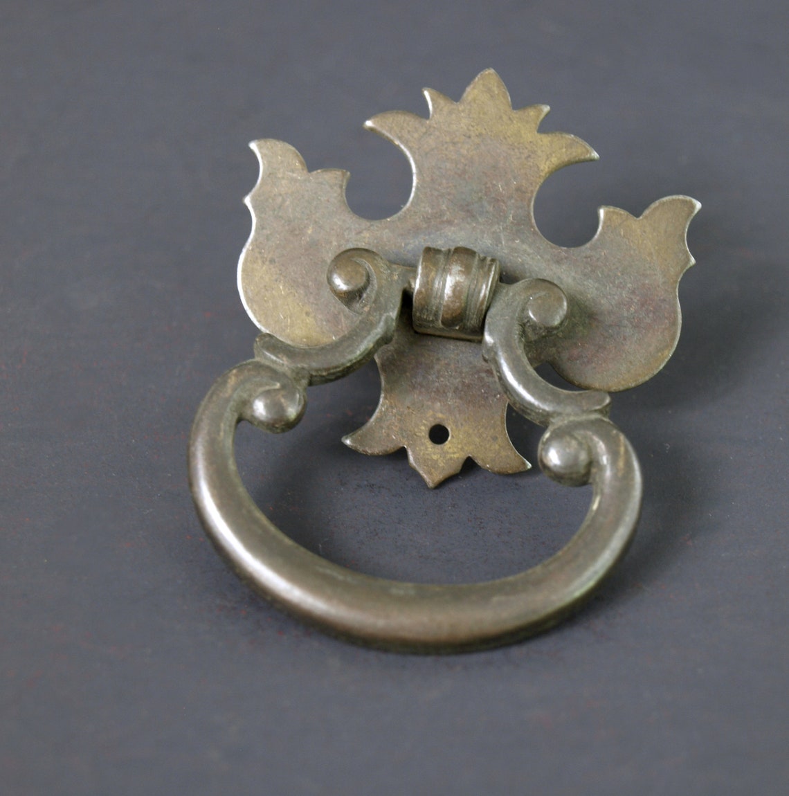 Antique Victorian Brass Single Post Drawer Pull for Furniture ...