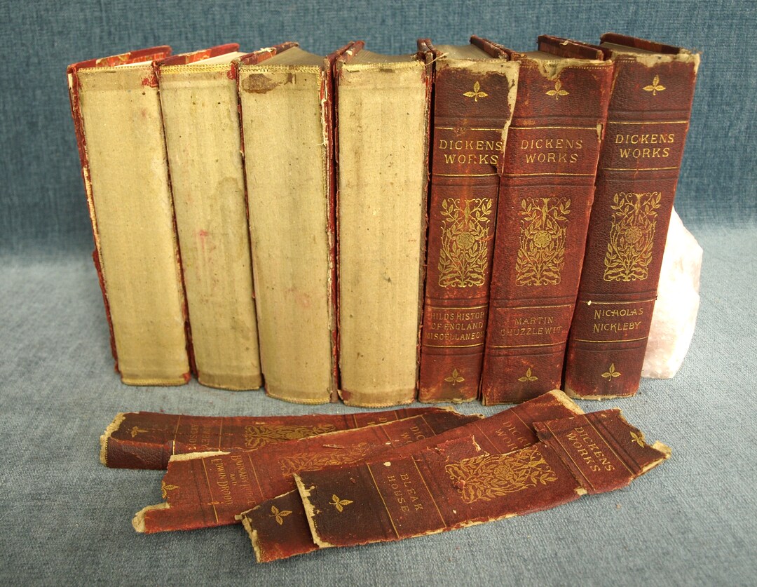Charles Dickens Antique Book Set - 7 Hardcover Volumes of Dickens Works ...