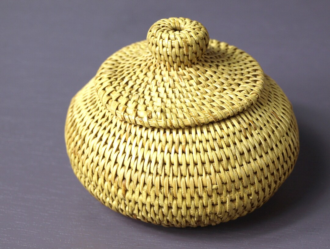 Vintage Handmade 4 Inuit Woven Basket With Lid - Etsy