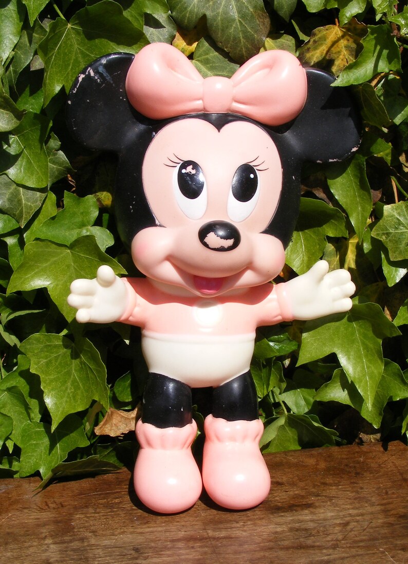 Walt Disneys Minnie Mouse Vintage Large Rubber Toy Made in - Etsy