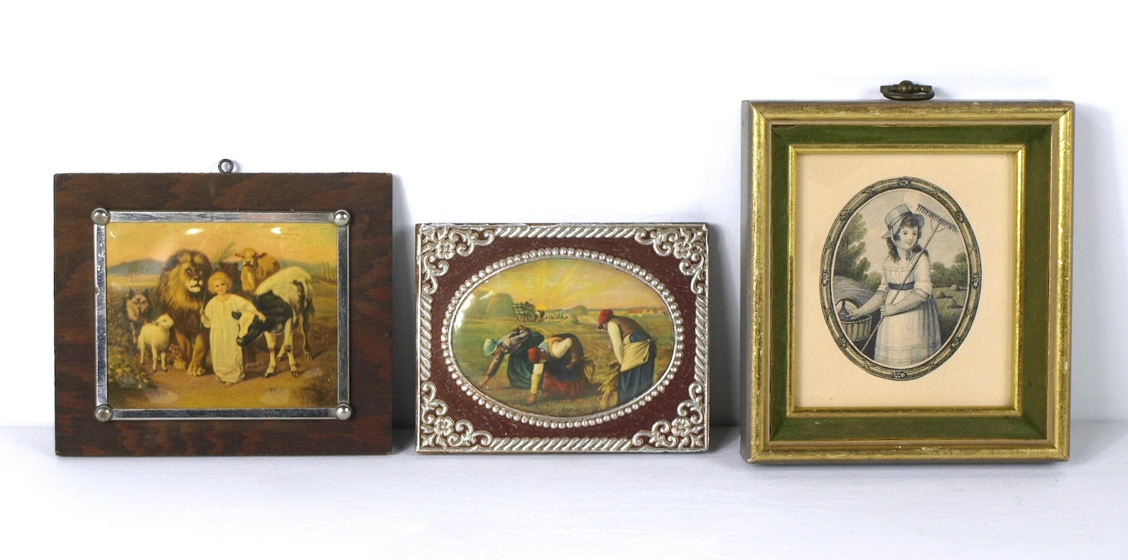 Vintage & Antique Collection of Miniature Art Prints, Framed - 3 Prints ...