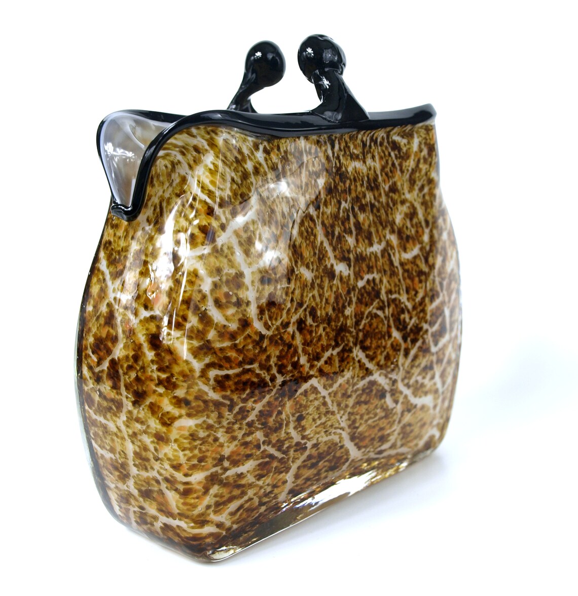 Murano Italy Hand Blown Art Glass Handbag Purse Vase With - Etsy