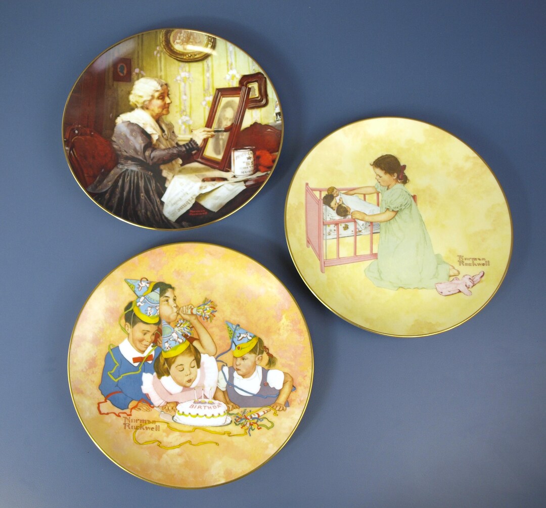 Norman Rockwell Grandma’s Love, Birthday Party & Little Mother ...