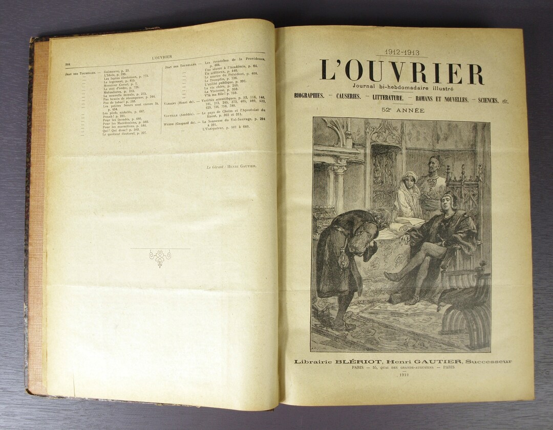 L'ouvrier [the Worker], Antique [french Language] Biweekly Newspaper ...