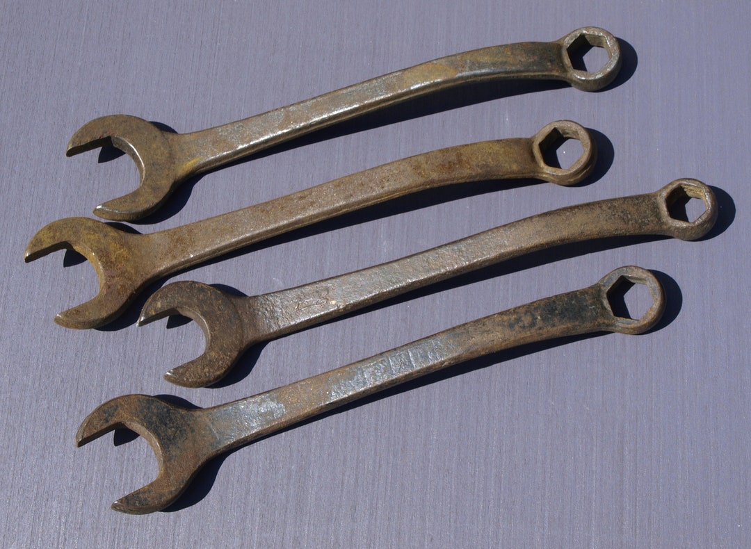 Antique Ford Box and Open End Crescent Combination Wrenches Marked ...