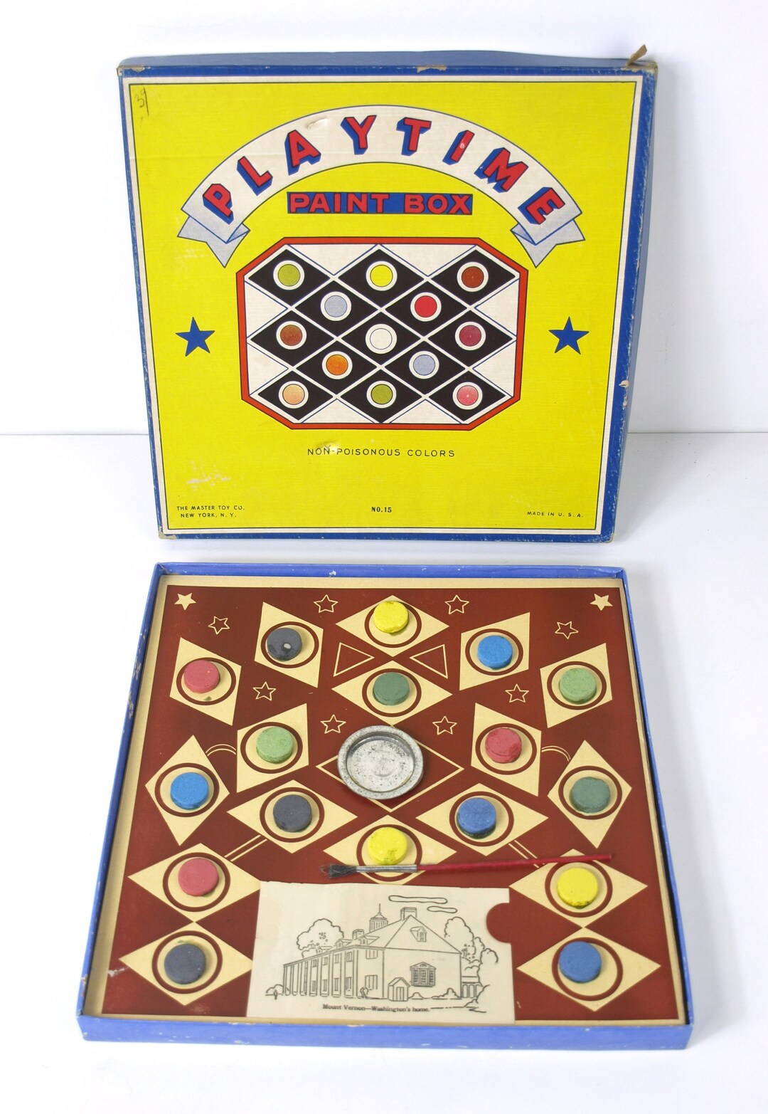 Mid Century Vintage Playtime Paint Box No. 15, the Master Toy Co ...