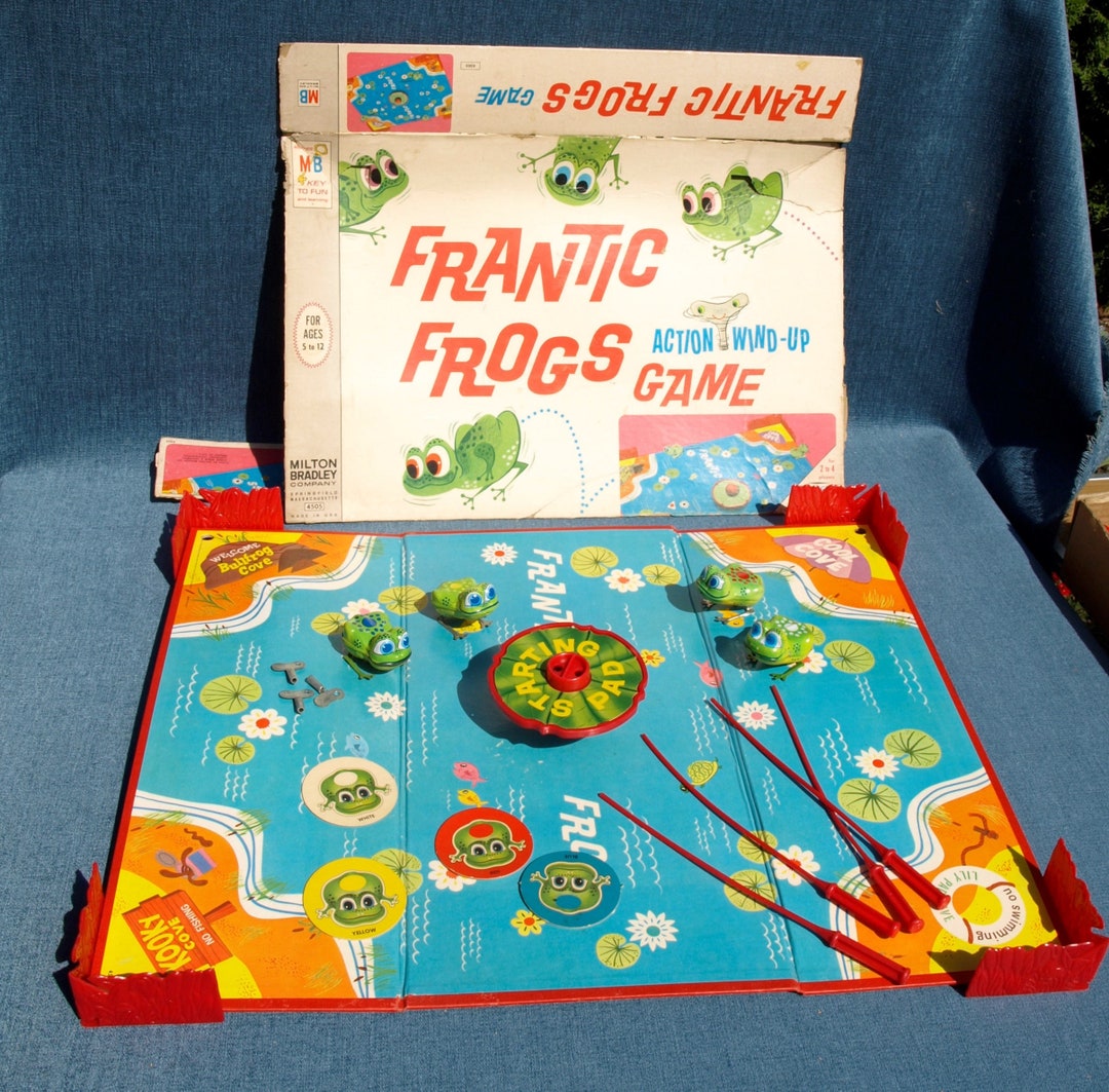 Vintage Frantic Frogs Action Wind up Game by Milton Bradley No. 4505 ...