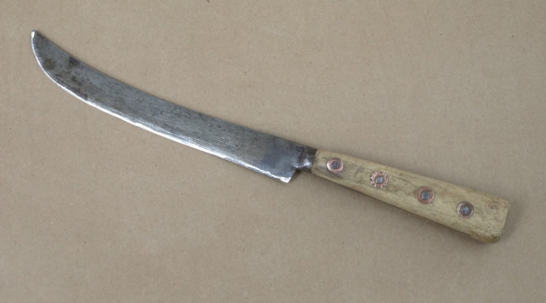 Antique Cast Steel Scimitar Butcher Knife, Circa Mid 1800's Made in ...