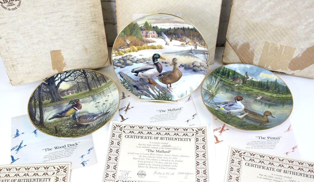 Vintage Duck Plates by the Bradford Exchange / Knowles "mallard" "the ...