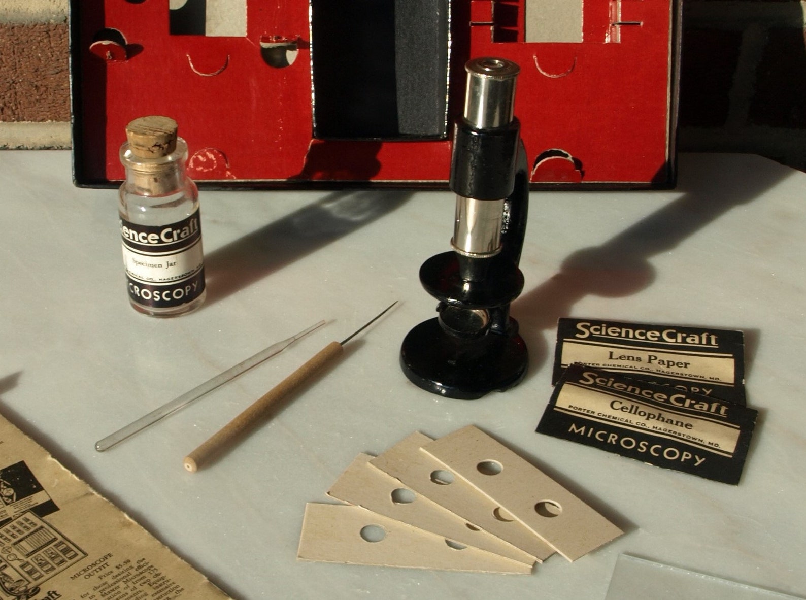 Vintage Junior Science Craft Toy Microscope Set by the Porter Chemical ...