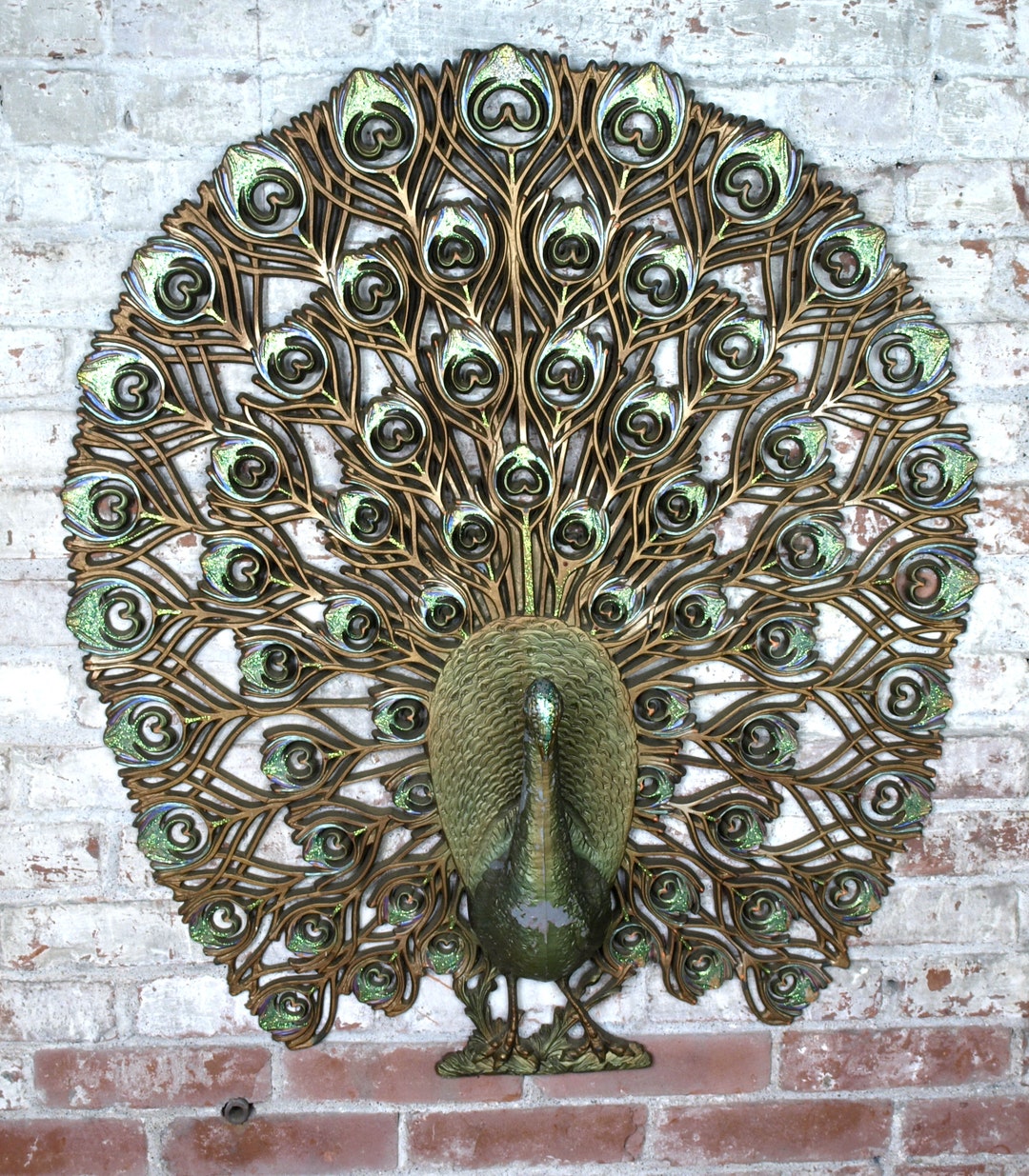 Vintage Large Plastic Peacock Bird Wall Decor by Burwood Prod. Co USA ...