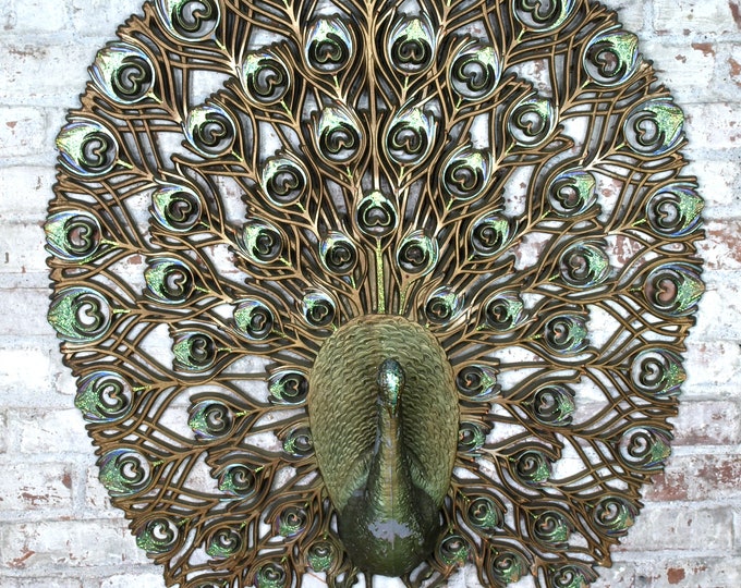 Vintage Large Plastic Peacock Bird Wall Decor by Burwood Prod. Co USA ...