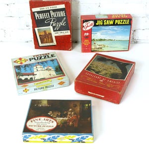 Vintage Jigsaw Puzzle Lot of 5 1940's + by Guild Whitman / Picture ...