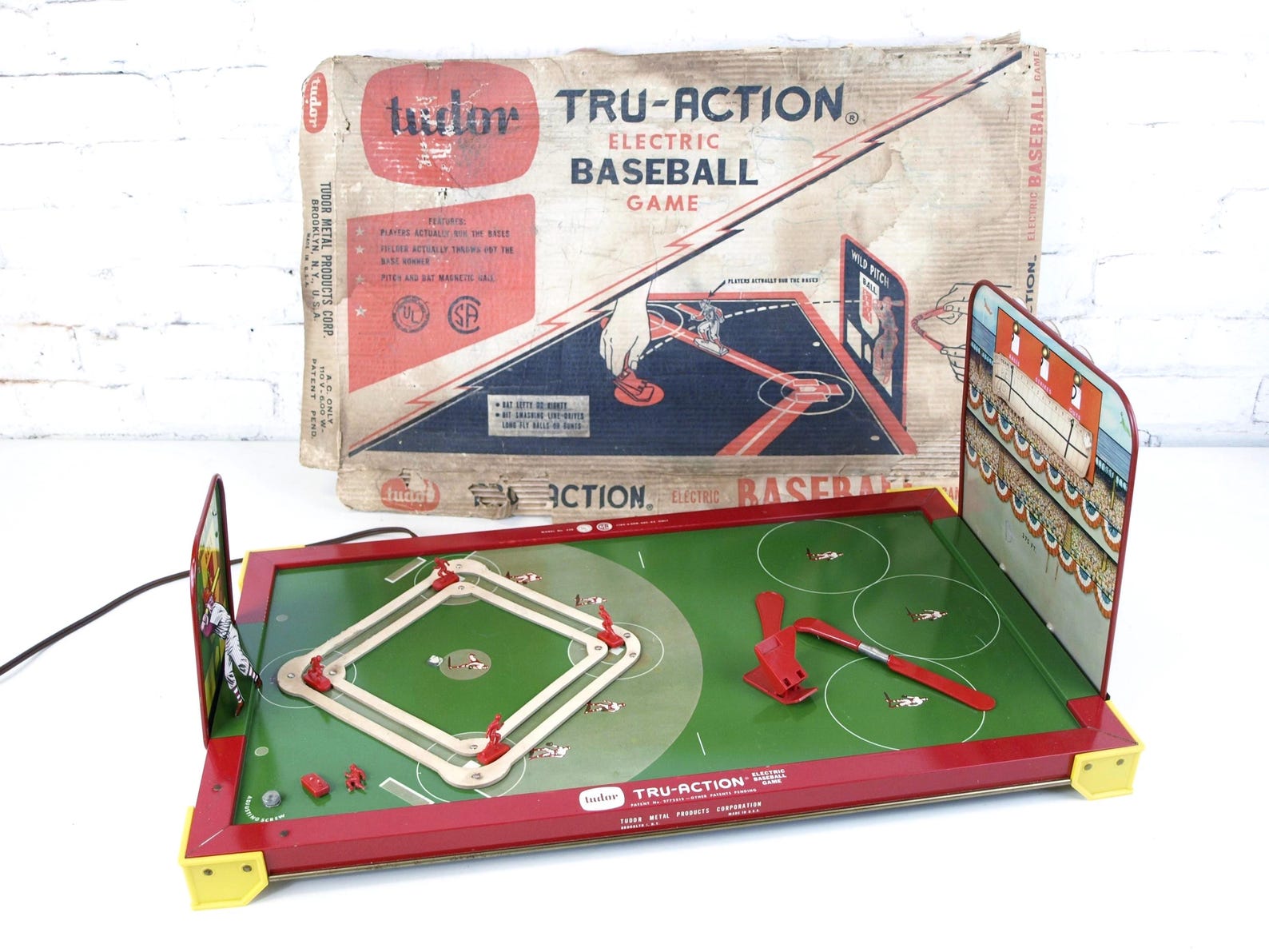 Vintage Tudor Tru Action Electric Baseball Game Board Game W/ Original ...