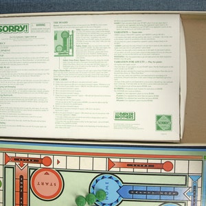 Vintage Sorry Slide Pursuit Board Game # 00390 by Parker Brothers From ...
